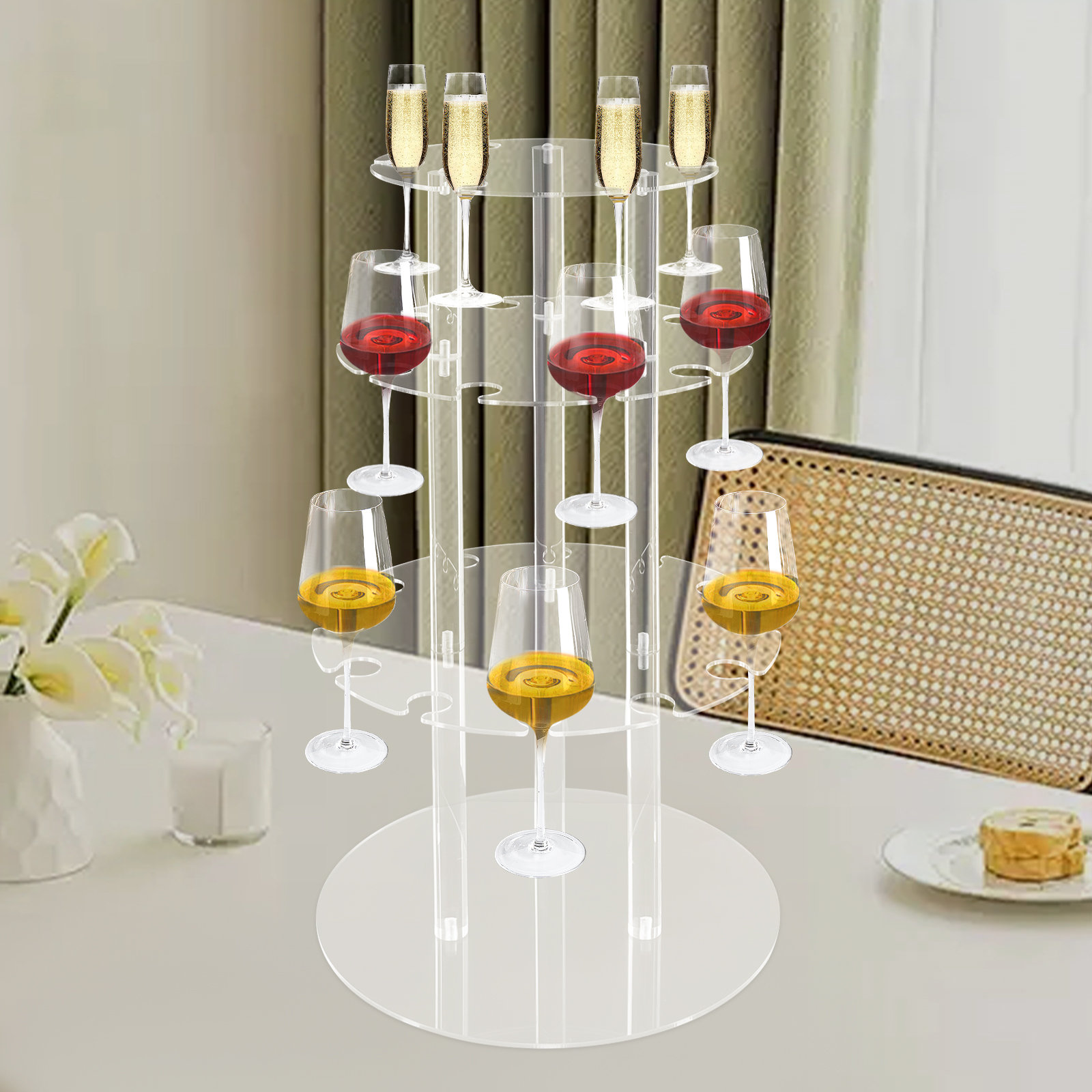 YXSUN 3 Tier Champagne Display Rack Stand | Wayfair