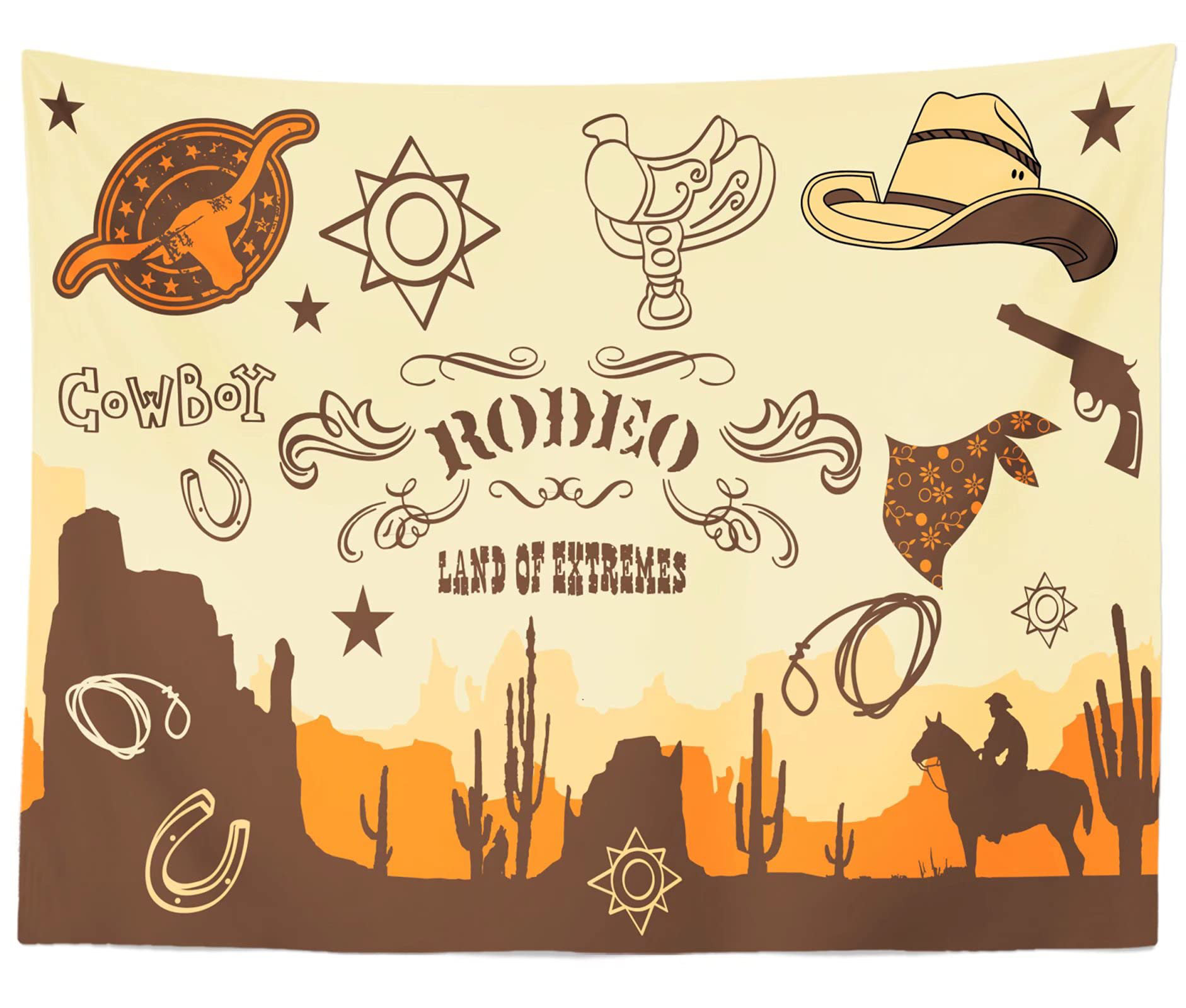 Ophelia & Co. 10x8ft Cartoon Cowboy Backdrop for Wild West, Country ...