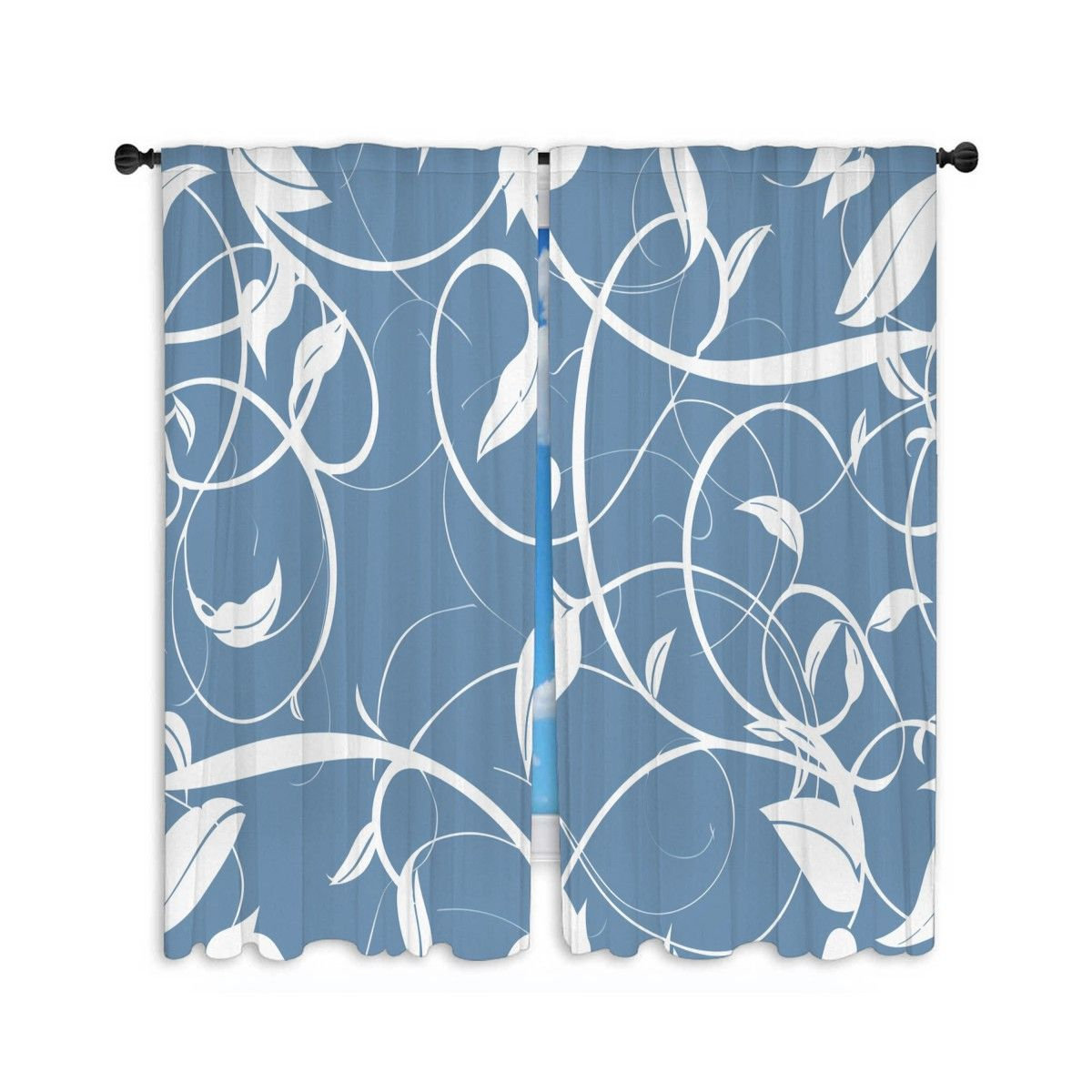 Orren Ellis Floral Window Curtains Art Nature inspired Drapes - 2 ...
