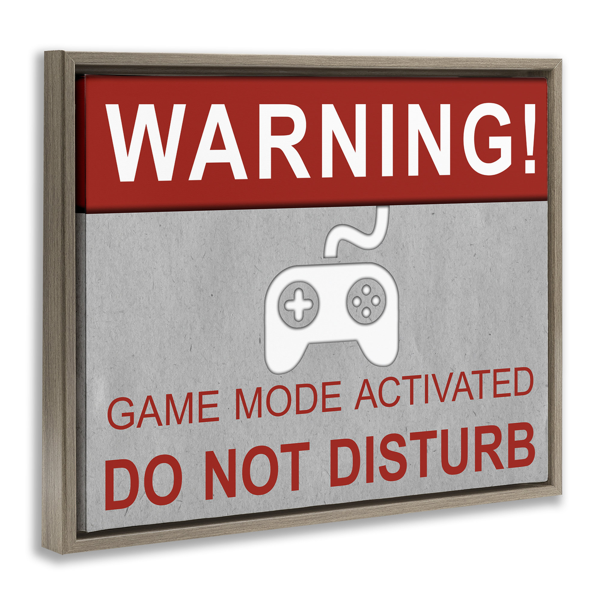 Trinx Gaming Do Not Disturb Gold Framed Floater Canvas Wall Art by Sd ...