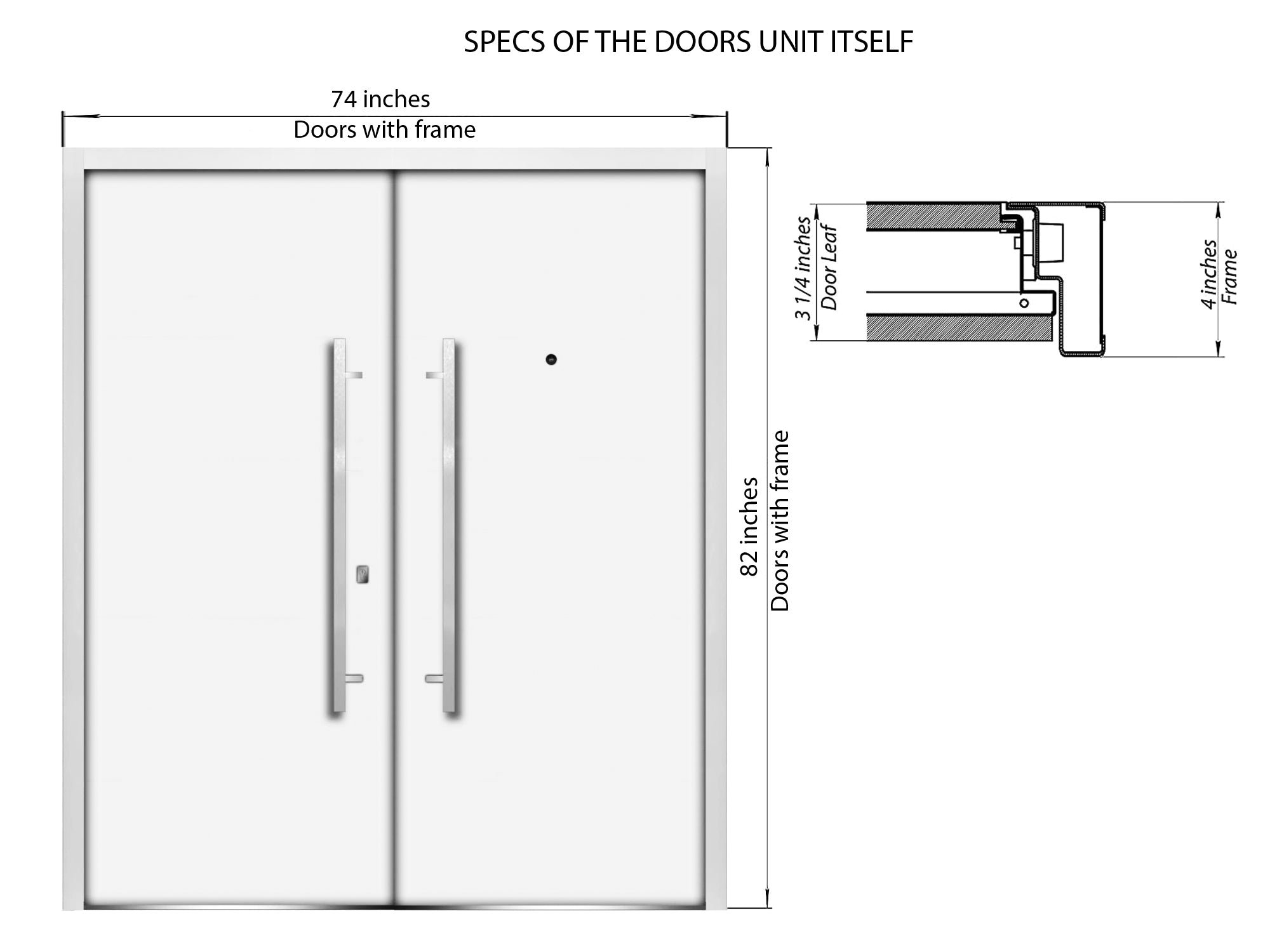VDomDoors Front Exterior Prehung Metal Double Doors / Deux 6500 Enamel ...