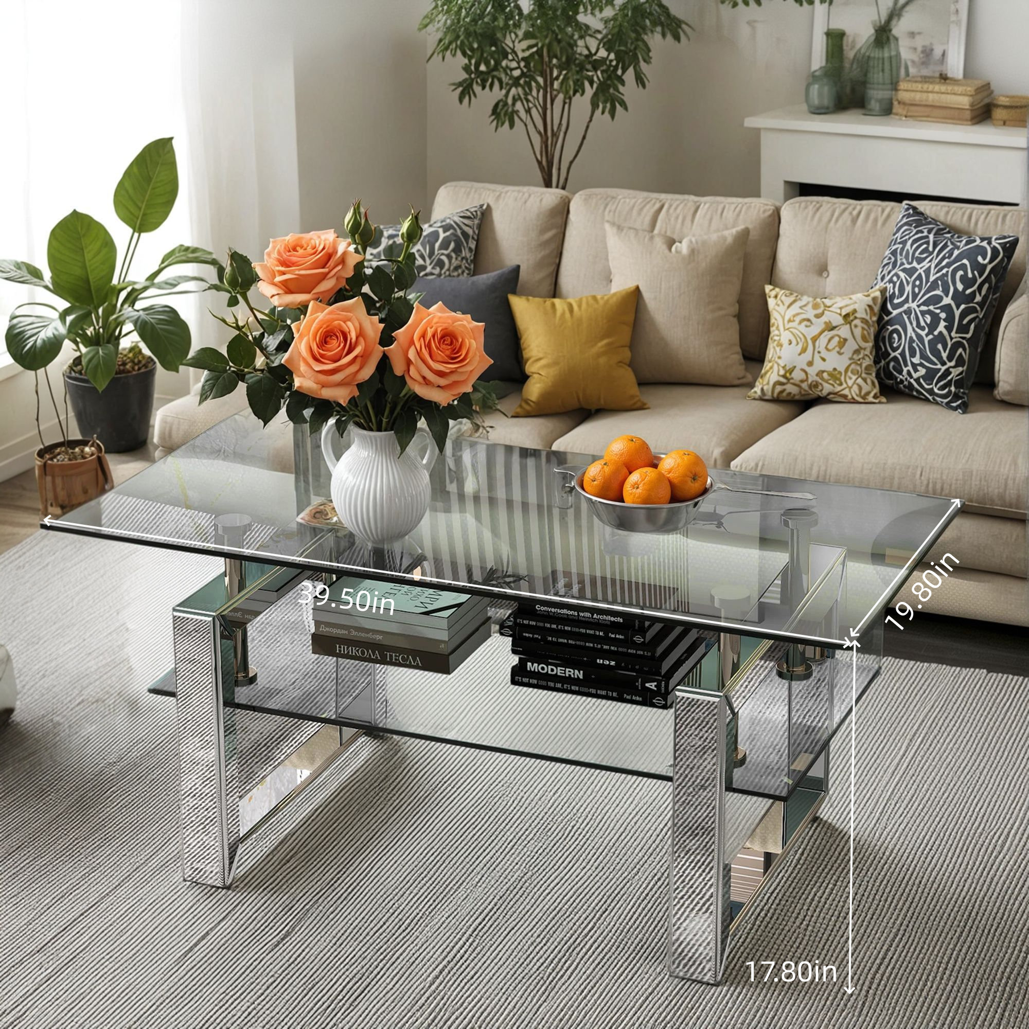 Latitude Run® Modern Transparent Tempered Glass Coffee Table, The Main ...