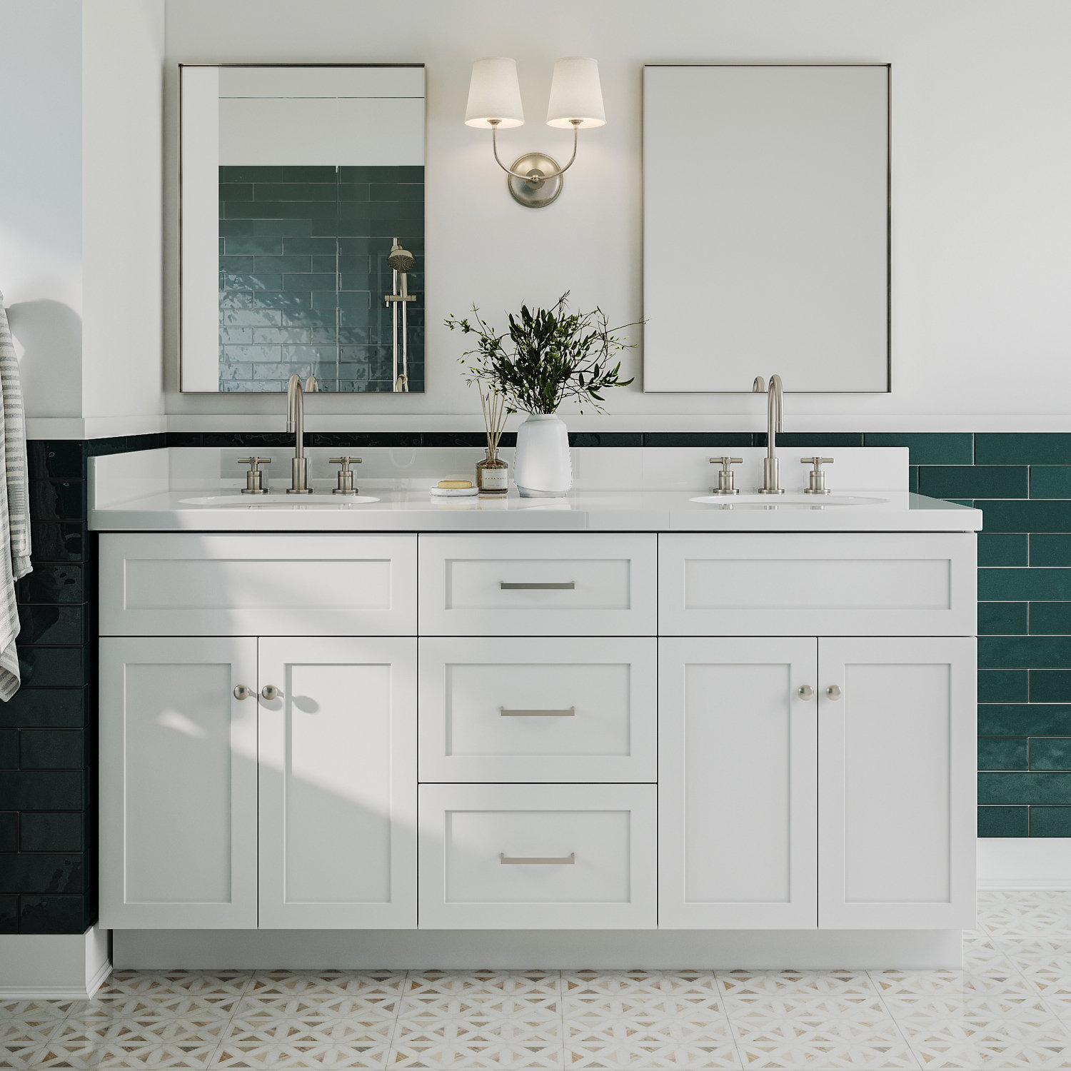 Winston Porter Paulla 66'' Double Bathroom Vanity Base Only & Reviews ...