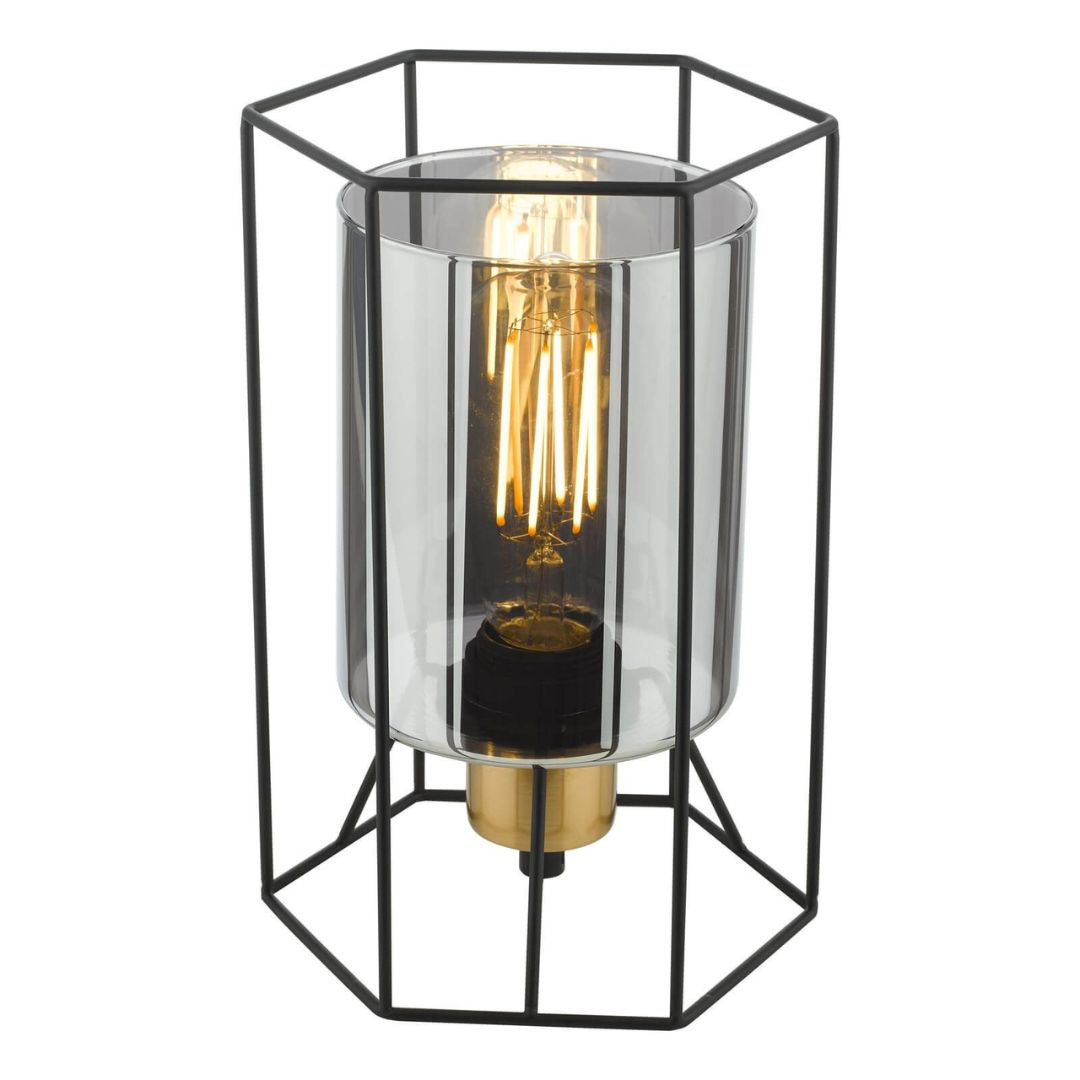 Borough Wharf Sabrina Black and Smoked Glass Table Lamp | Wayfair.co.uk