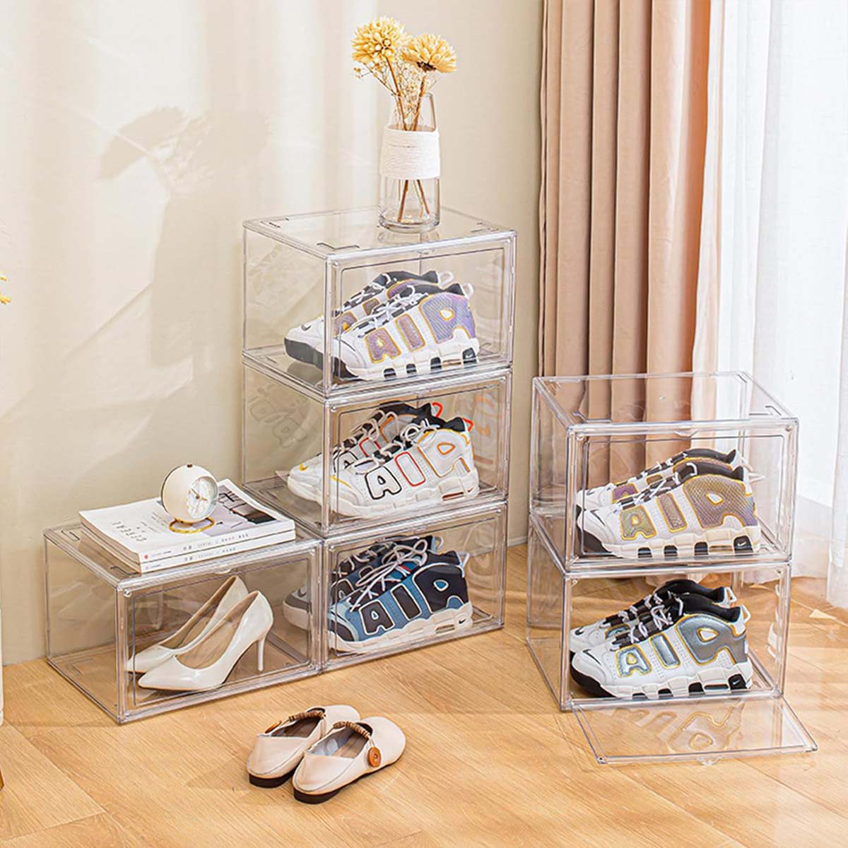 Orren Ellis 12 Pack Shoe Boxes,Acrylic Shoe Display Box,Stackable Clear ...