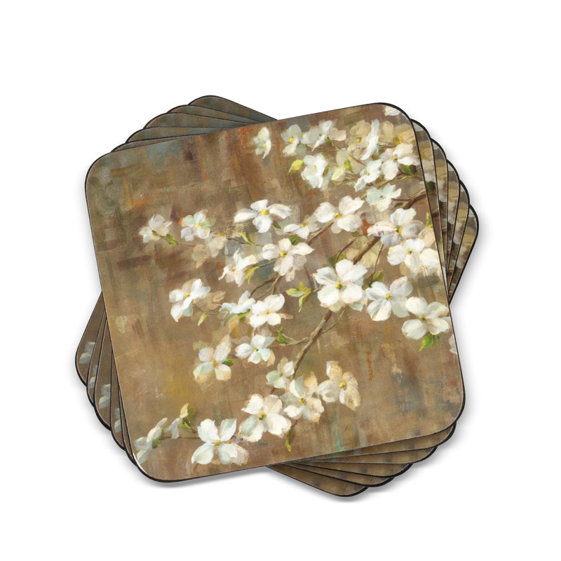 Pimpernel Dogwood In Spring Coasters 4"X 4" & Reviews | Wayfair