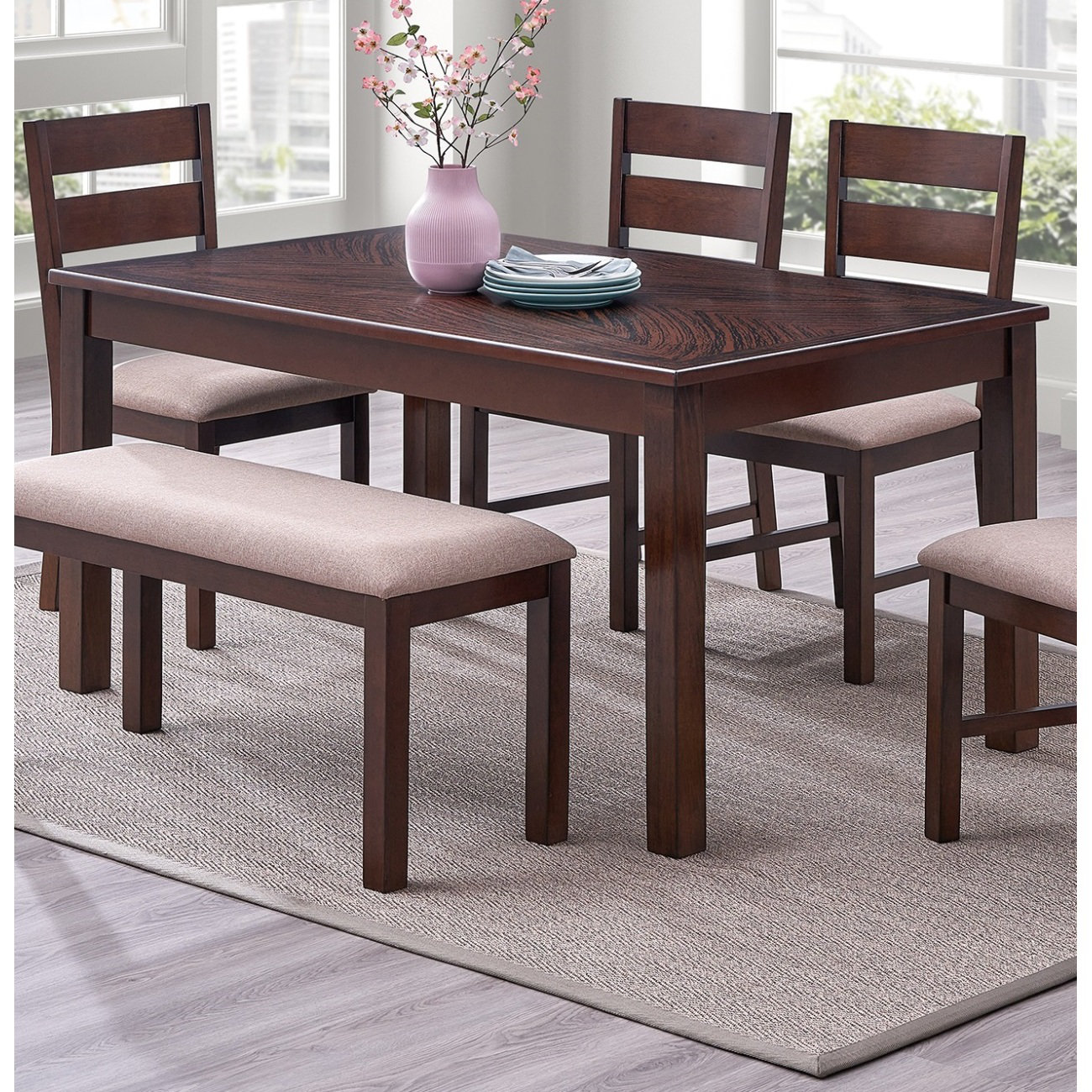 Ophelia & Co. Contemporary 1Pc Dining Table Only Solid Wood Rectangle ...