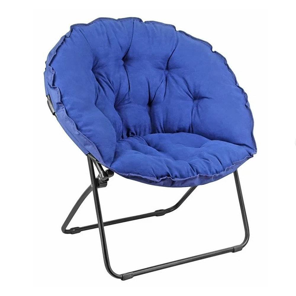 Arlmont & Co. Round Foldable Padded Dish/Saucer Chair For Game, Bed, Or ...