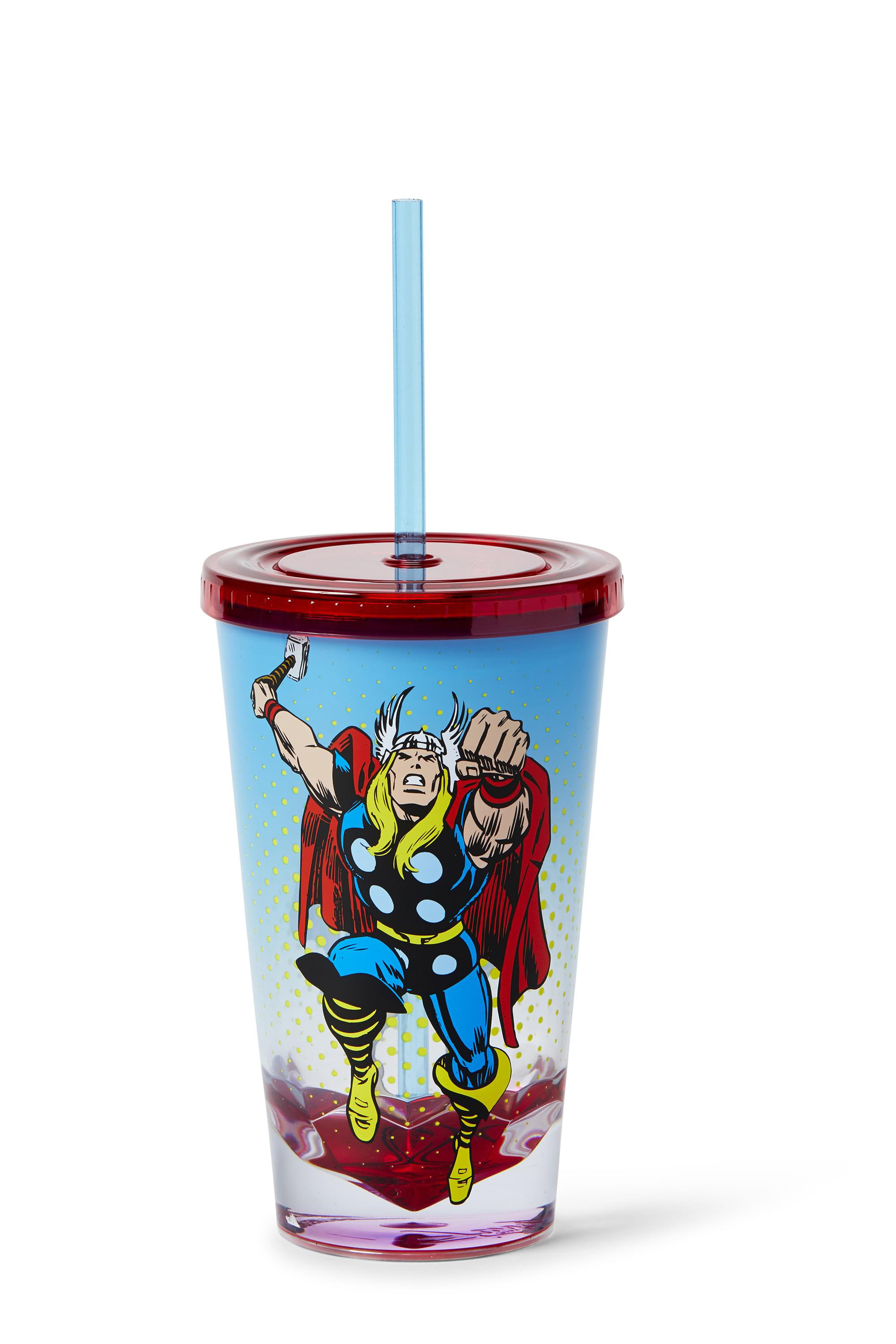 Just Funky Marvel Thor God Of Thunder Plastic Tumbler Cup Lid & Straw ...