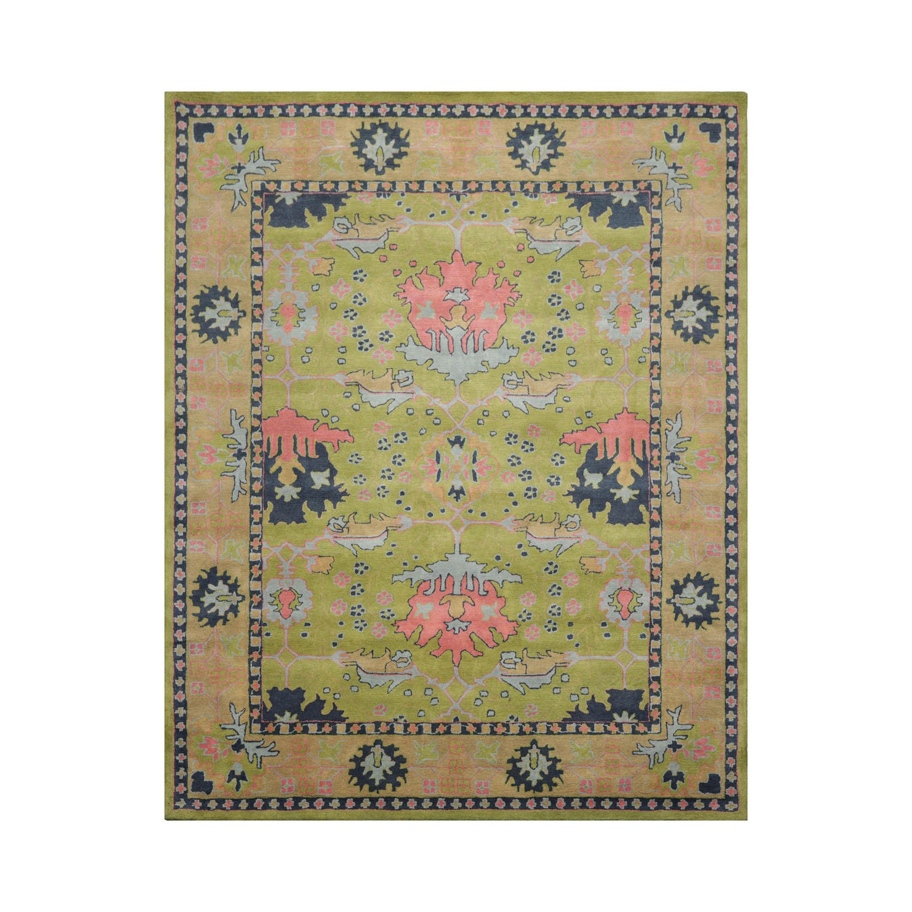 Oriental Rug of Houston 10x14 Green Hand Tufted Traditional Oushak ...