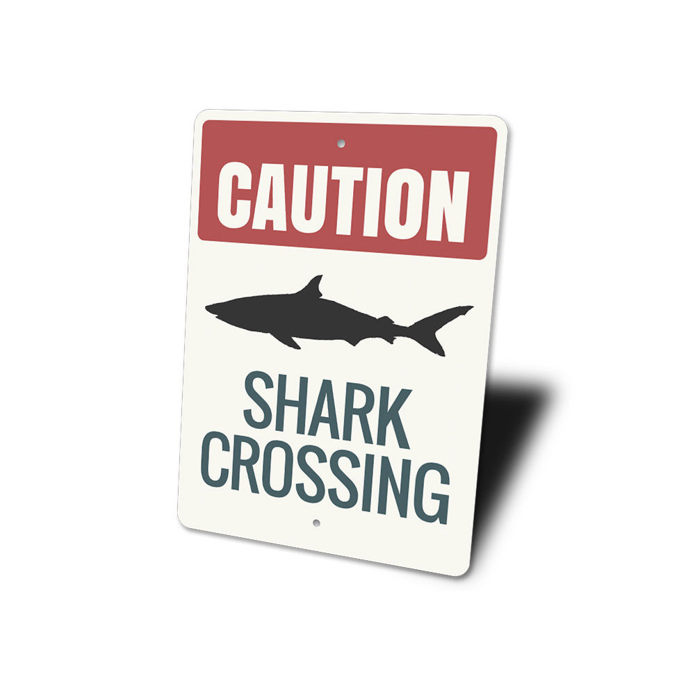 Lizton Sign Shop, Inc Shark Caution Aluminum Sign | Wayfair