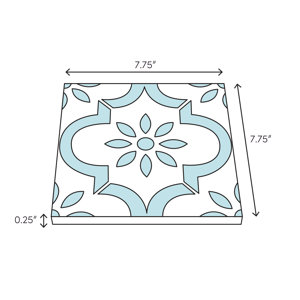 Merola Tile Costa 8" x 8" Ceramic Patterned Wall & Floor Tile & Reviews ...