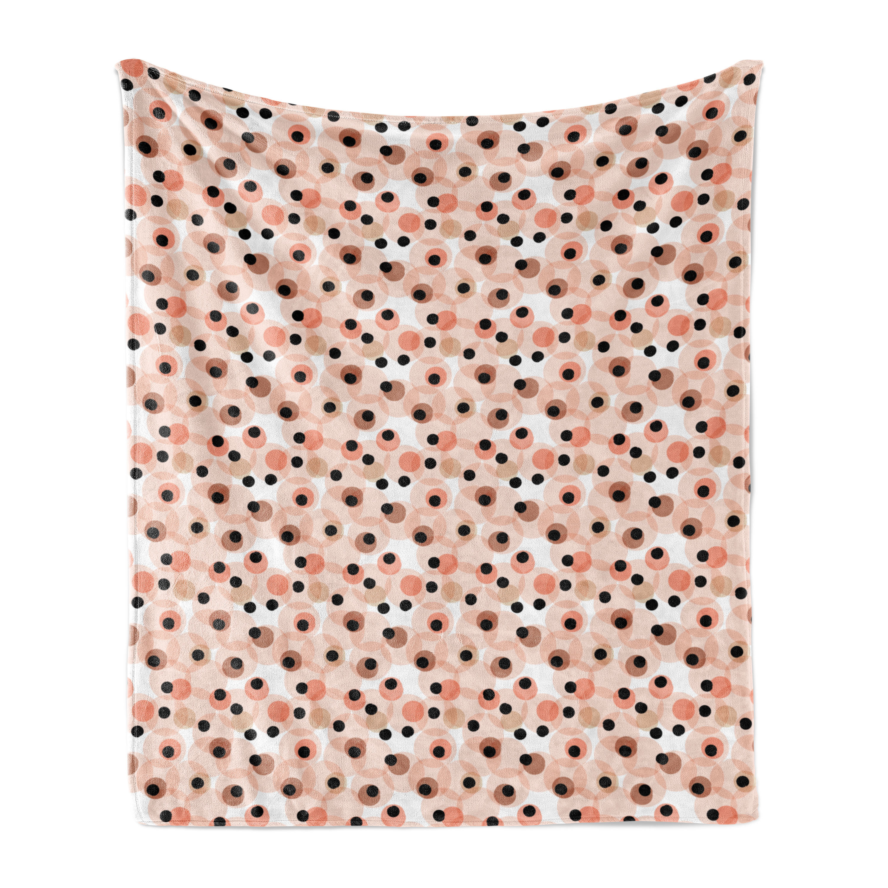 Ambesonne Abstract Fleece Throw Blanket Round Intricate Shapes Pale ...