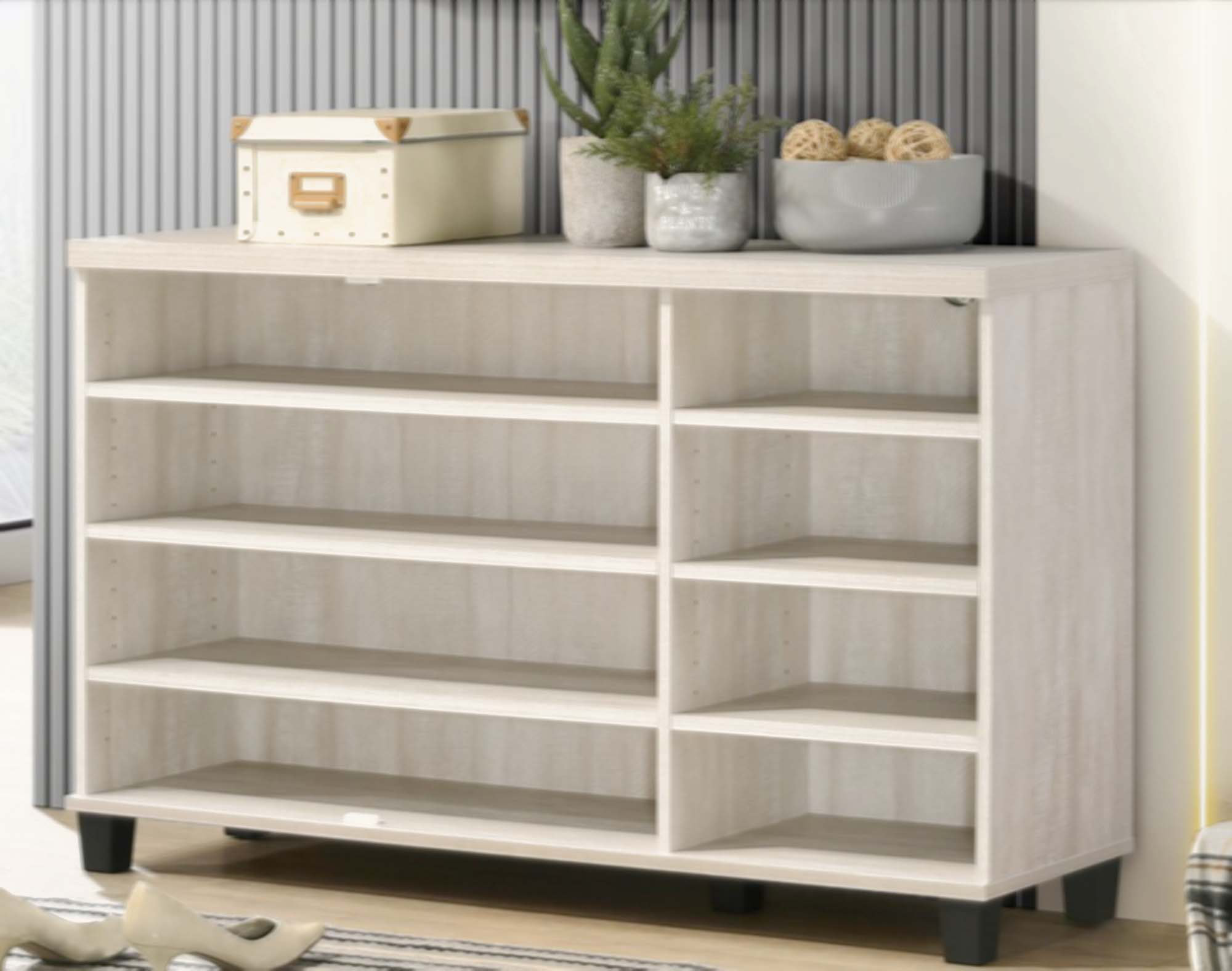 Millwood Pines Particle Board Shoe Cabinet with 3 Doors, Metal Handles ...