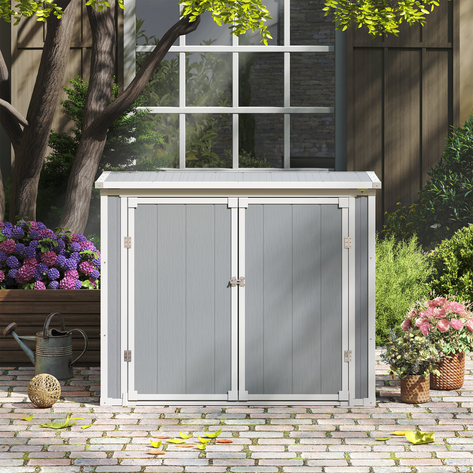 YOUDENOVA 5 ft. W x 2 ft. D Resin Horizontal Storage Shed & Reviews ...