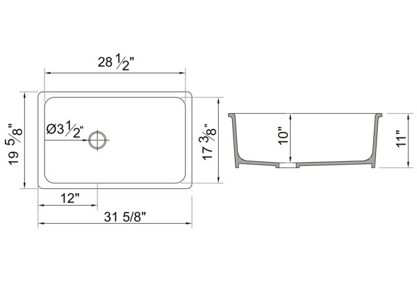 Rohl Allia 32" Fireclay Single Bowl Undermount Kitchen Sink & Reviews ...