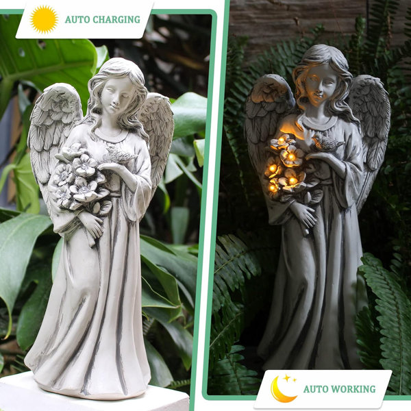 Trinx Angel Garden Figurine Decor For Outdoor | Wayfair