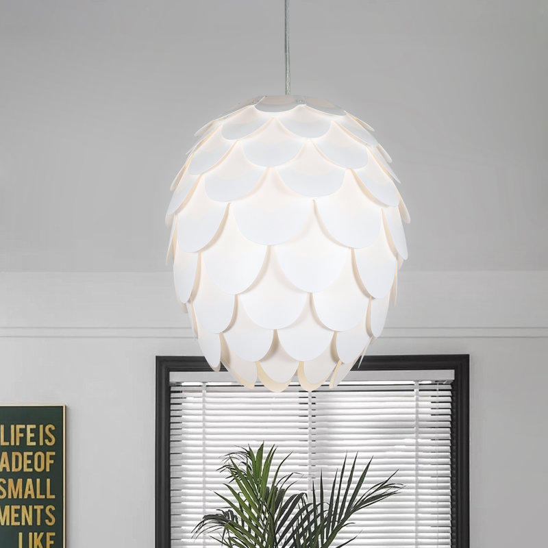 House of Hampton® D11.75" 1-Light White DIY Puzzle Pendant Light ...