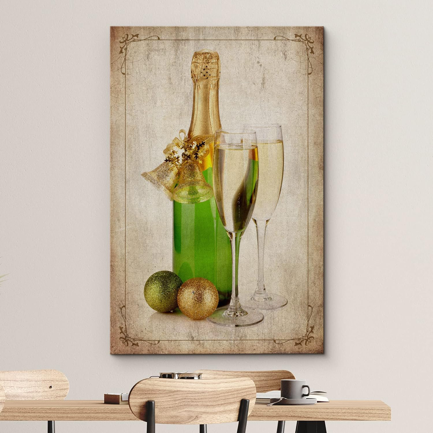 IDEA4WALL Retro Vintage White Wine Christmas | Wayfair