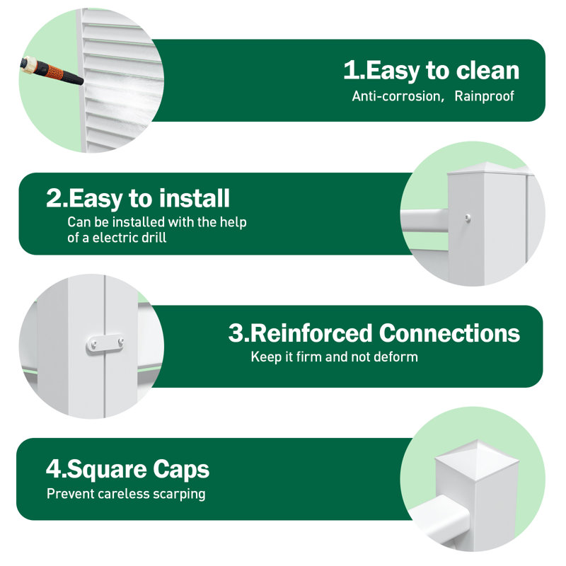 Mcjomy 2-Panel 48 In. W X 48 In. H Vinyl Privacy Screen Air Conditioner ...