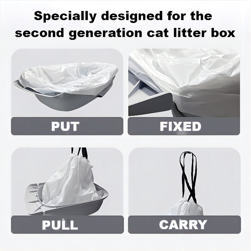 AORUEFAR 45 Count Extra Large Cat Litter Box Trash Bags, Cat Litter ...