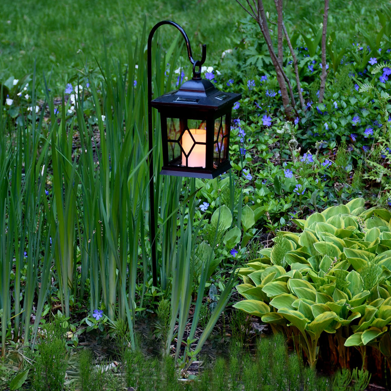 Longshore Tides Vanessa Black Solar Lantern with Shepherd's Hook ...