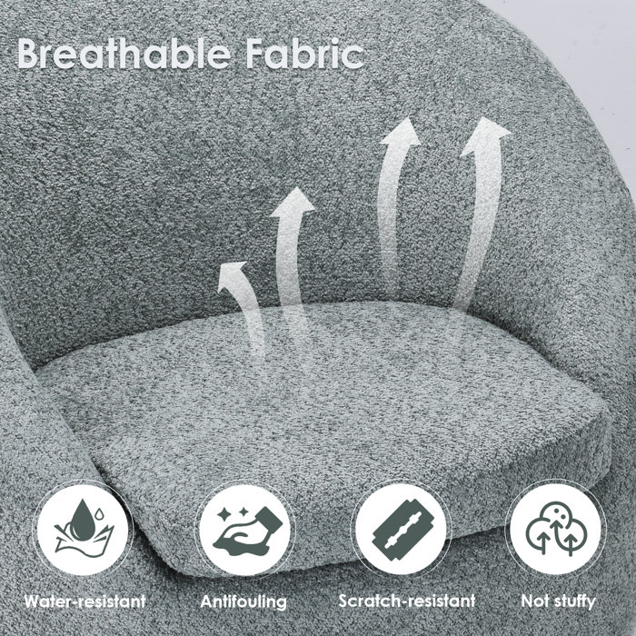 Wrought Studio Jaysaun Upholstered Swivel Barrel Chair & Reviews | Wayfair