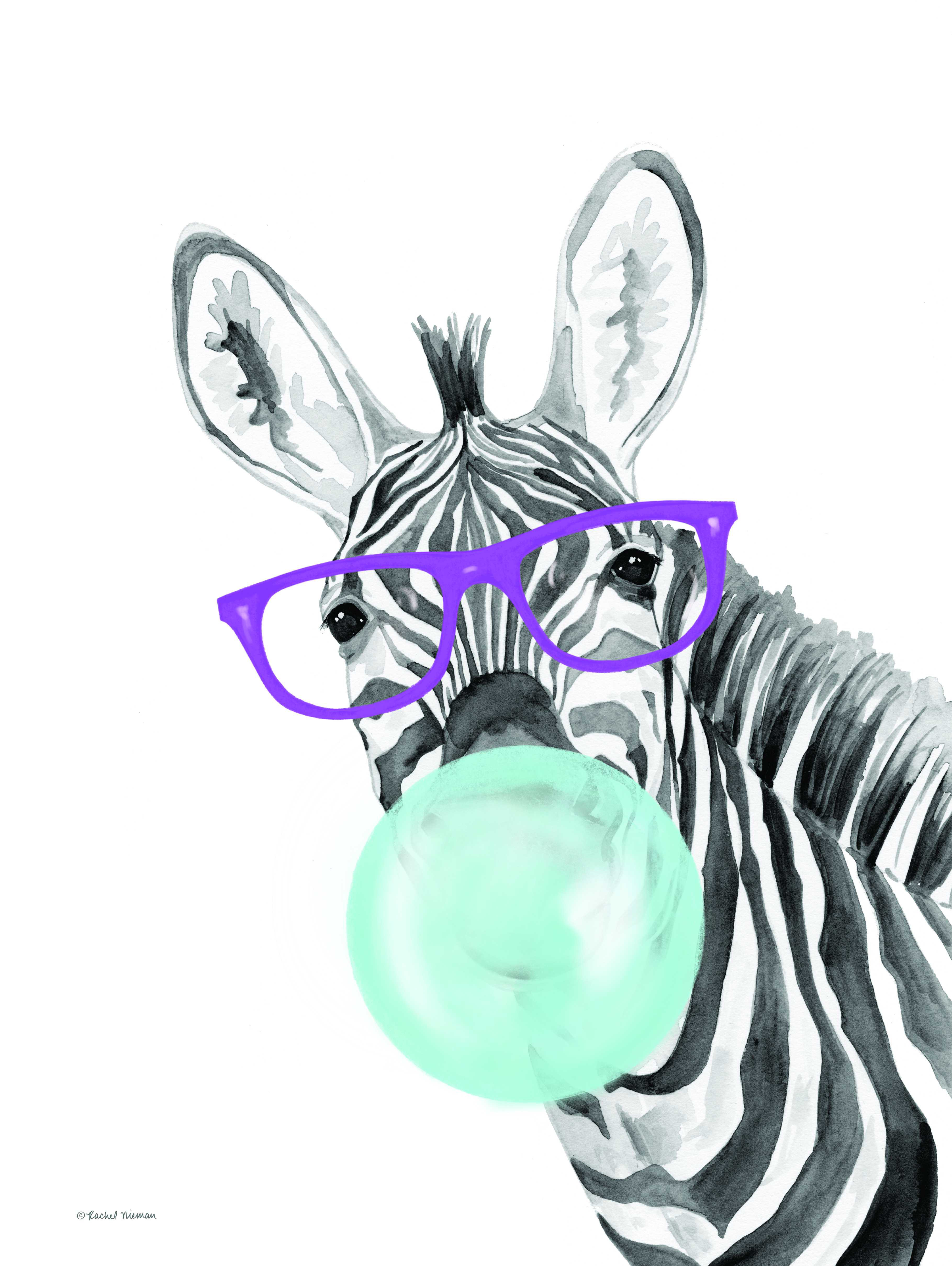 Trinx Bubble Gum Zebra - Wrapped Canvas Print | Wayfair