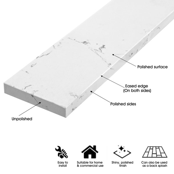 Enyibath 21.25 Inch Engineered Stone Side splash for Bathroom Vanity ...