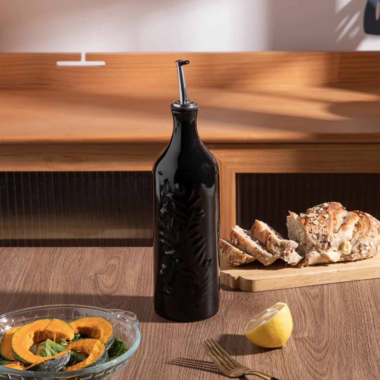 Stack man Large Olive Oil Dispenser Bottle With Spout, 24 Oz Ceramic ...