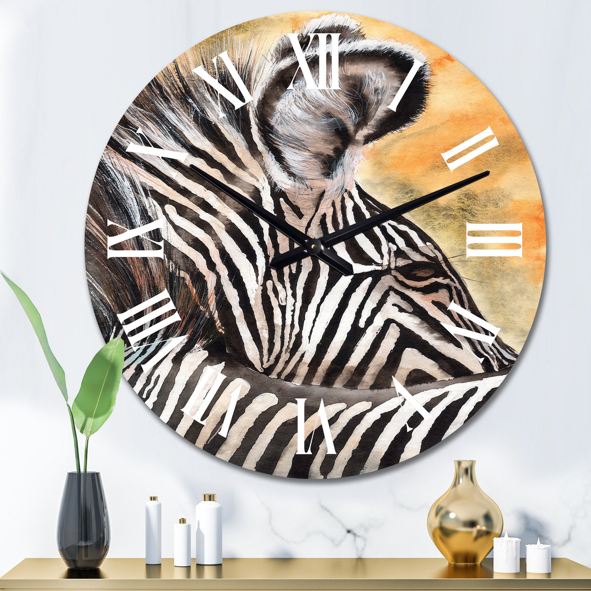East Urban Home Zebra with Contrasting Black and White Stripes V ...