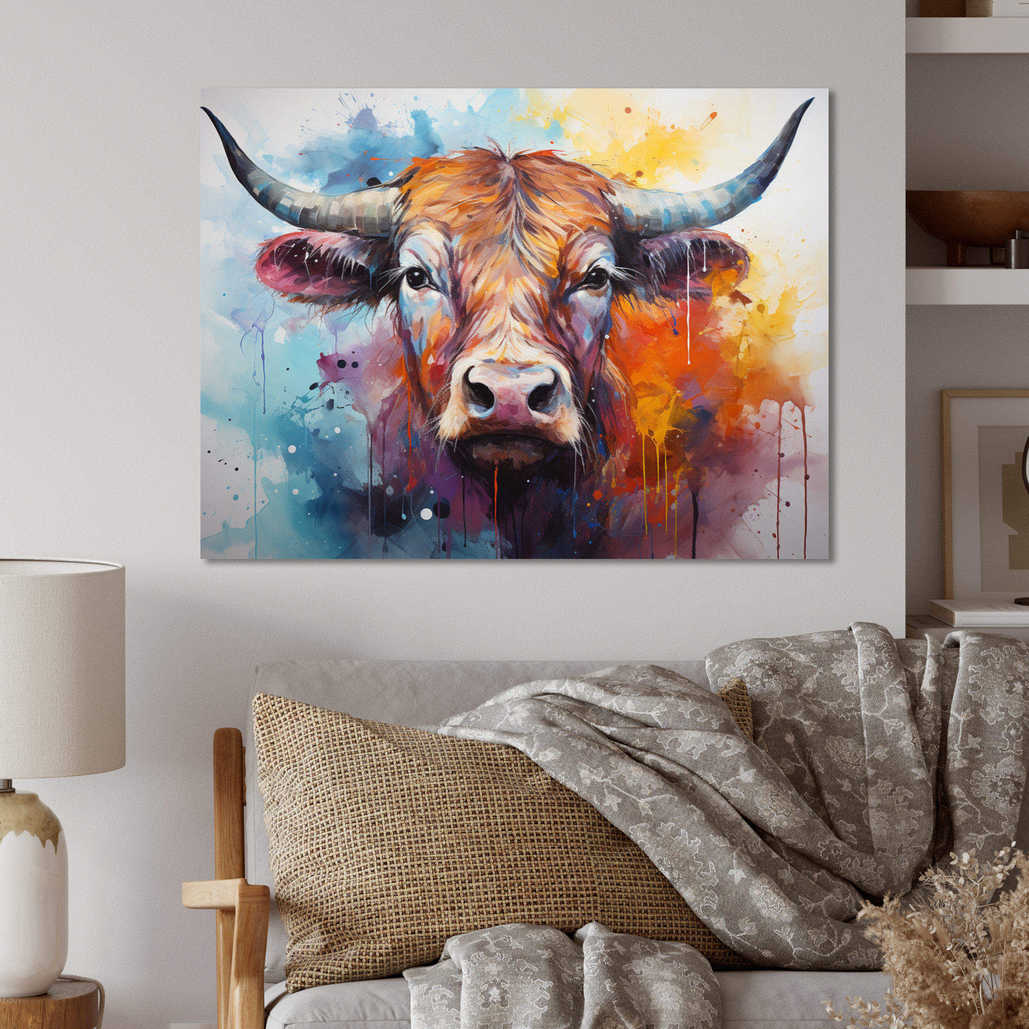 Foundry Select Cow Majestic Bovine Collage I - Print on Metal | Wayfair