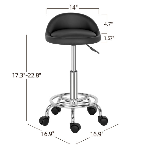Wrought Studio Clairann Backed Adjustable Height Ergonomic Lab Stool ...