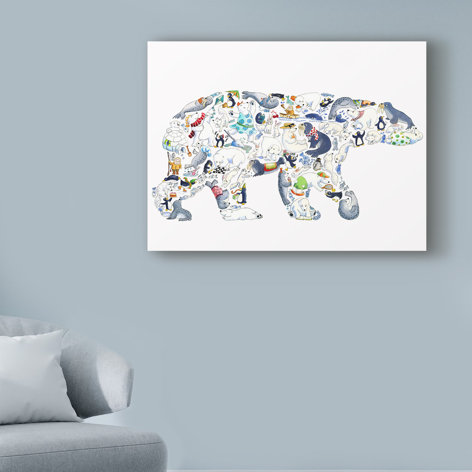 The Holiday Aisle® Polar Bear Collage by Louise Tate - Graphic Art ...