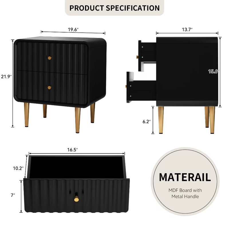 Mercer41 Touber Nightstand - Wayfair Canada