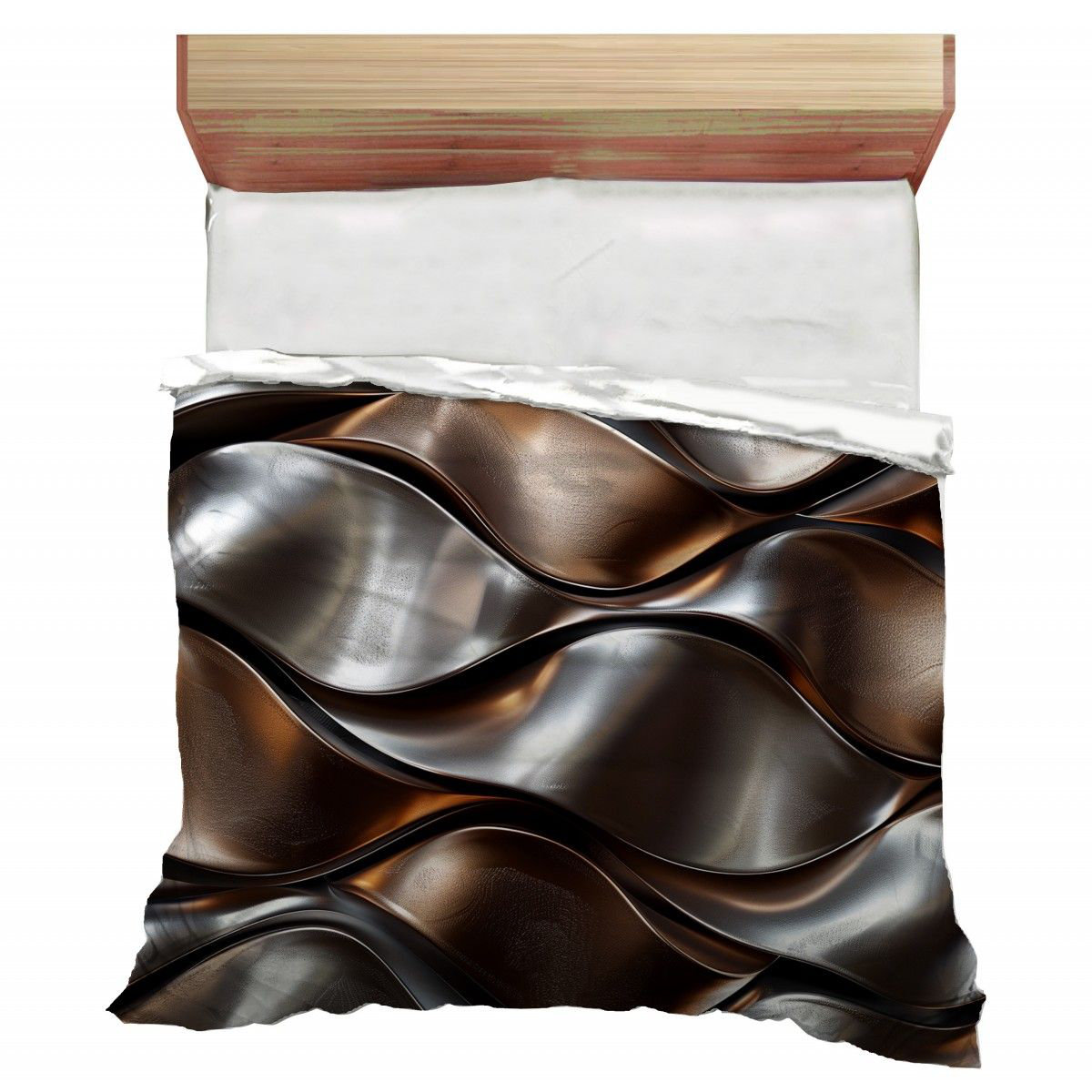 VisionDecor Wavy Surface Bedding Visual Art Comforter Brown Curves ...