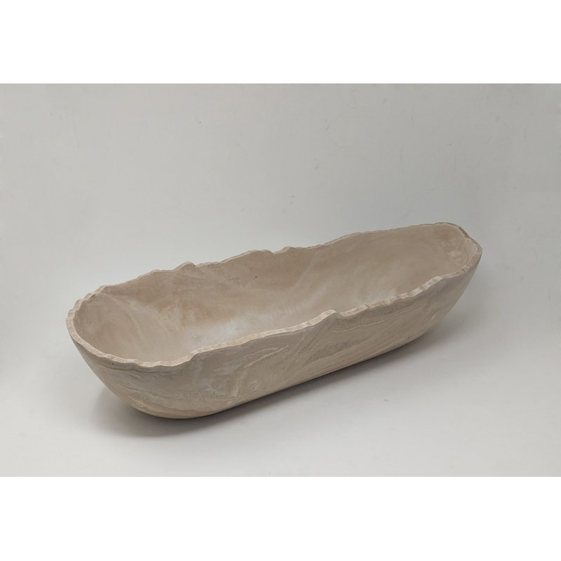 Millwood Pines Serving Dish Large Beige Resin Dia 23.2" | Wayfair
