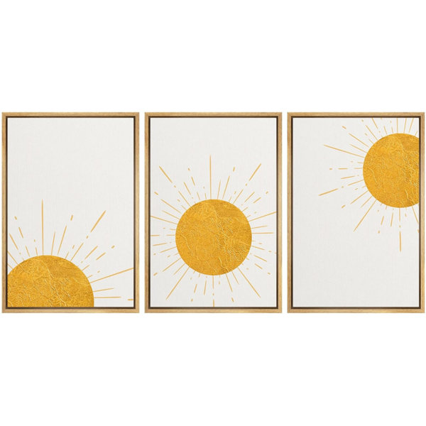 IDEA4WALL Shining Yellow Rising Sun Phases Nature Wilderness On Canvas ...