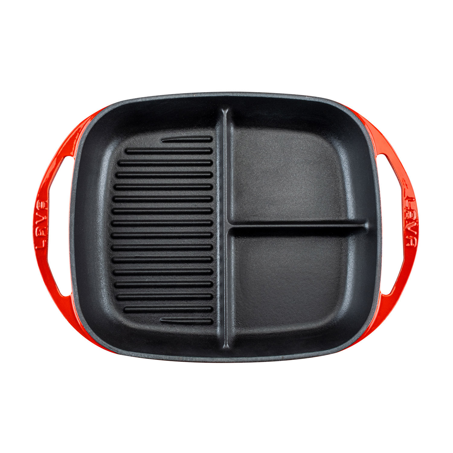 LAVA CAST IRON Lava Enameled Cast Iron Skillet 10 inch-3 Section ...