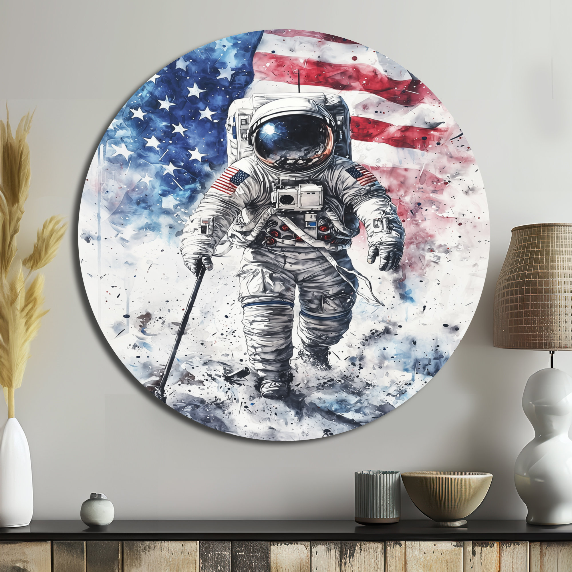Winston Porter First Astronault In Space With USA Flag I - USA Round ...