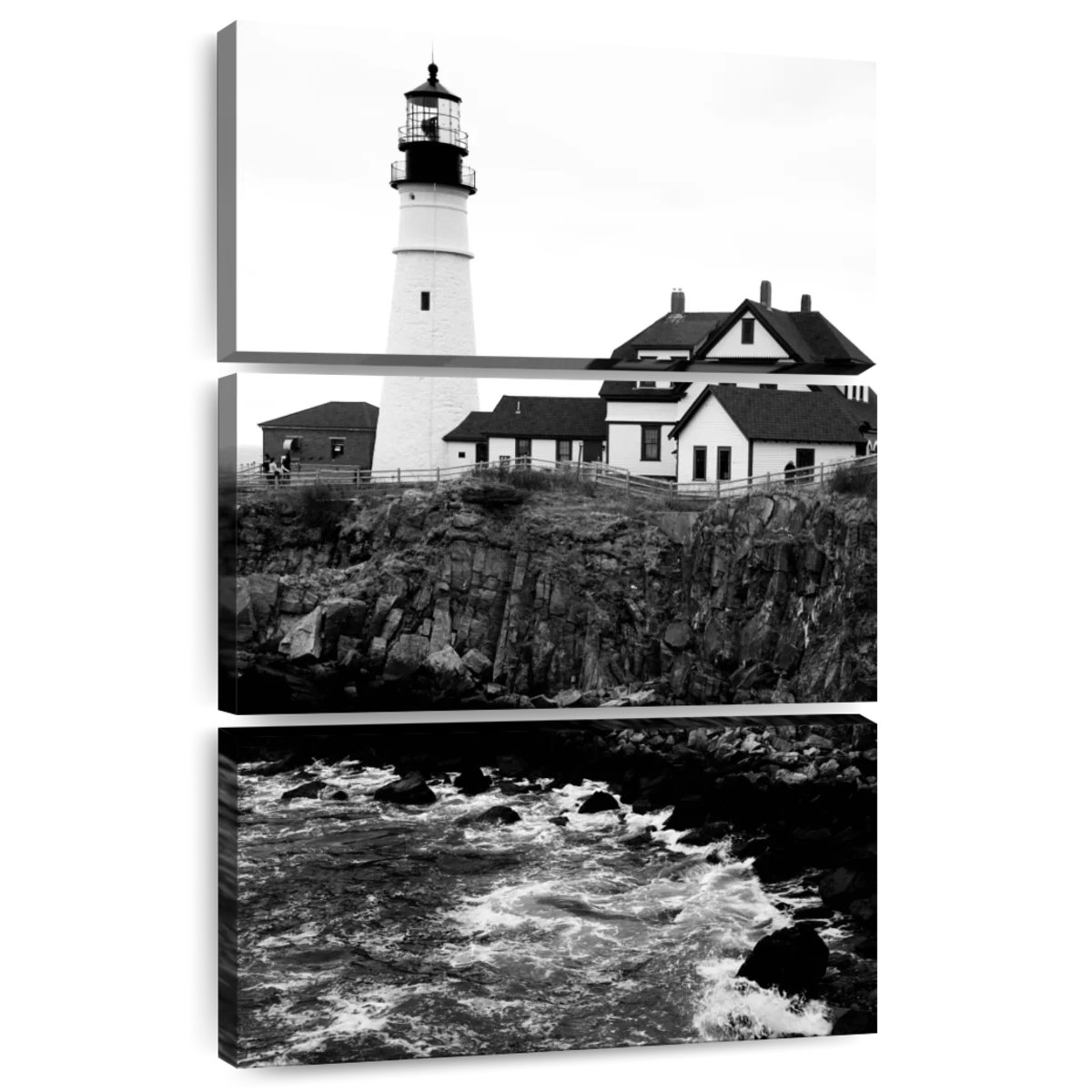 Ebern Designs Lilie Maine Lighthouse BW - Wayfair Canada