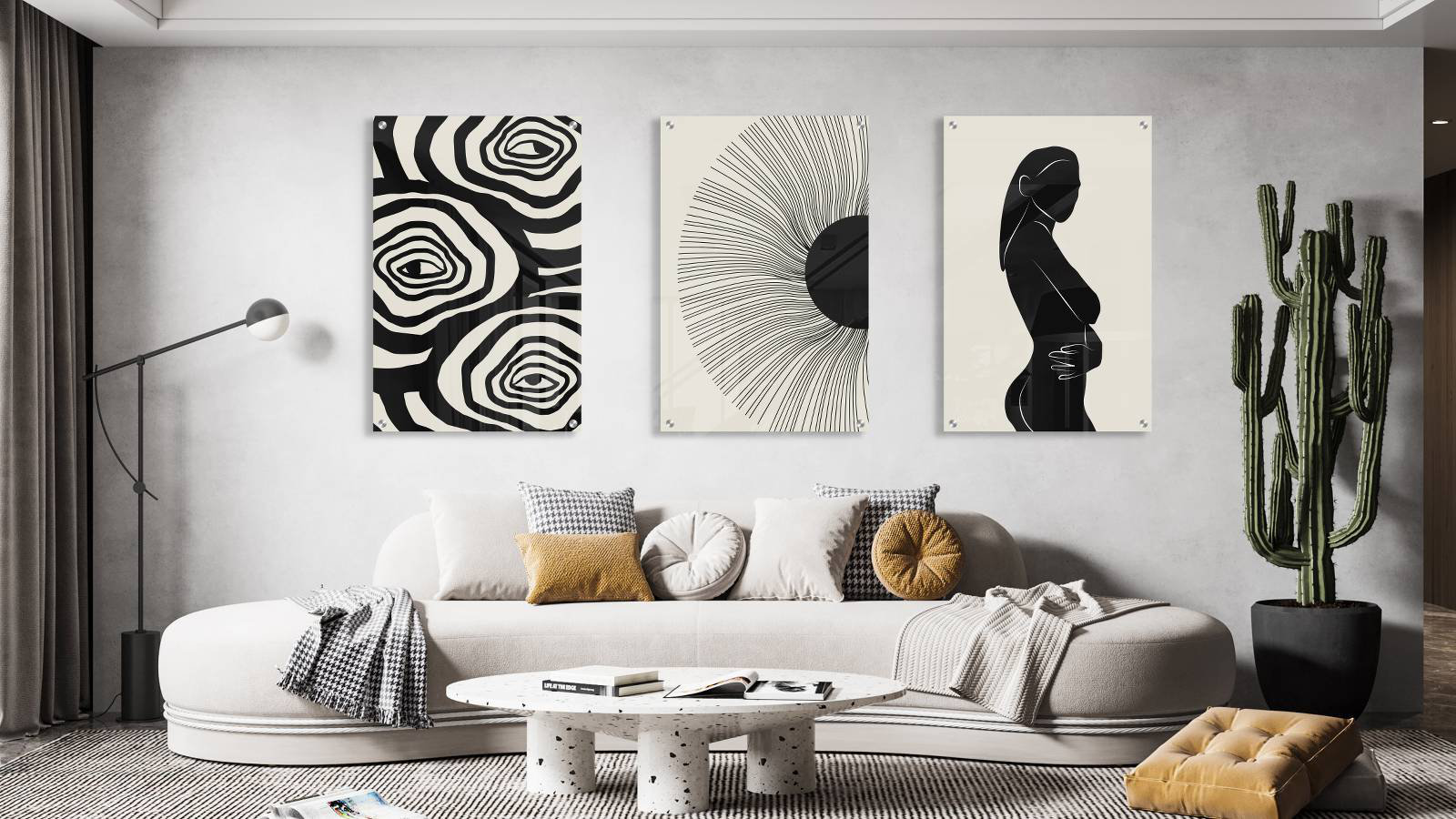 UniQstiQ Modern Art Set of 3 Prints Modern Wall Art Modern Artwork ...