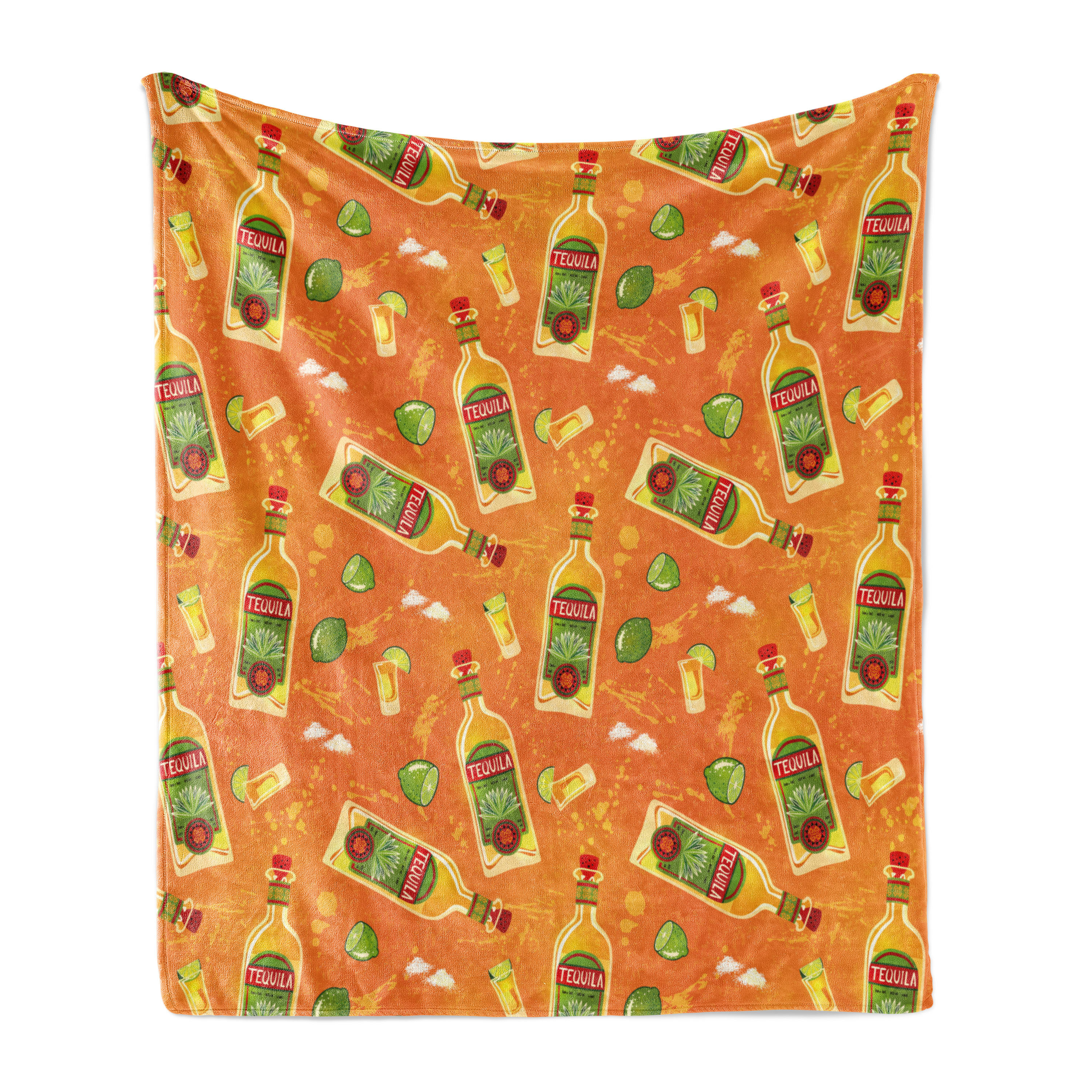 Ambesonne Tequila Fleece Throw Blanket Shot Glasses Bottles Limes ...