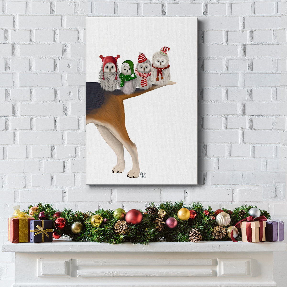 The Holiday Aisle® Christmas Bummer Owls On Canvas Print | Wayfair