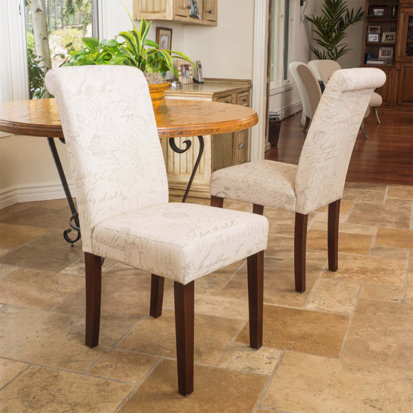 Ophelia & Co. Padillo Linen Upholstered Parsons Chair in Beige ...