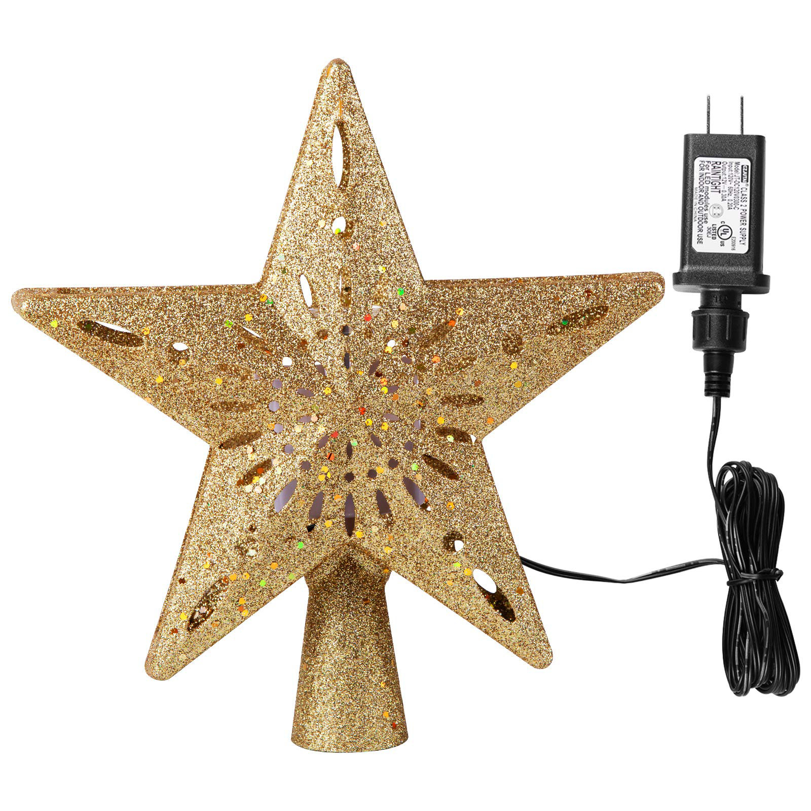 NOMBEL Christmas Star Tree Topper with Built-in Led Snowflake Projector ...