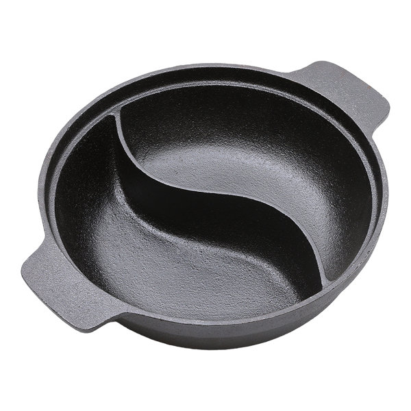 Belfry Kitchen Black Cast Iron Hot Pot with Divider | Wayfair.co.uk
