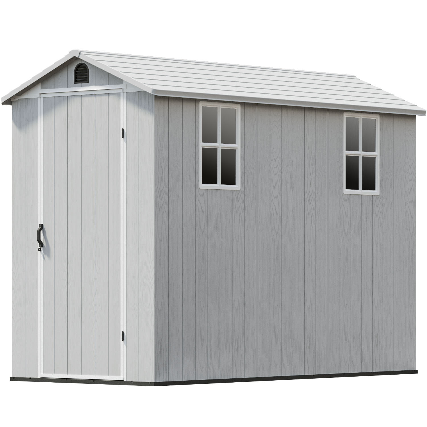 Patiowell 4 ft. W x 8 ft. D Plastic Storage Shed with Floor, Resin Shed ...