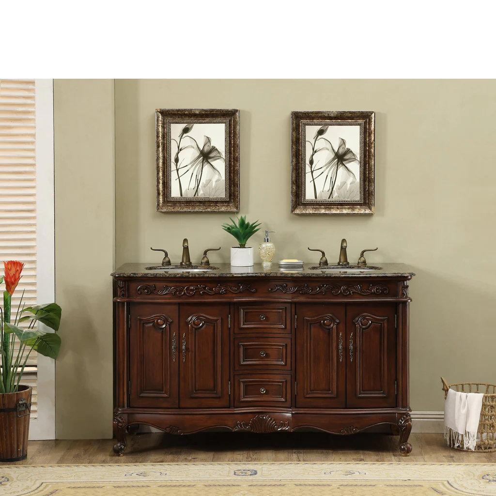 Astoria Grand Gilliam 60'' Double Bathroom Vanity with Granite Top ...