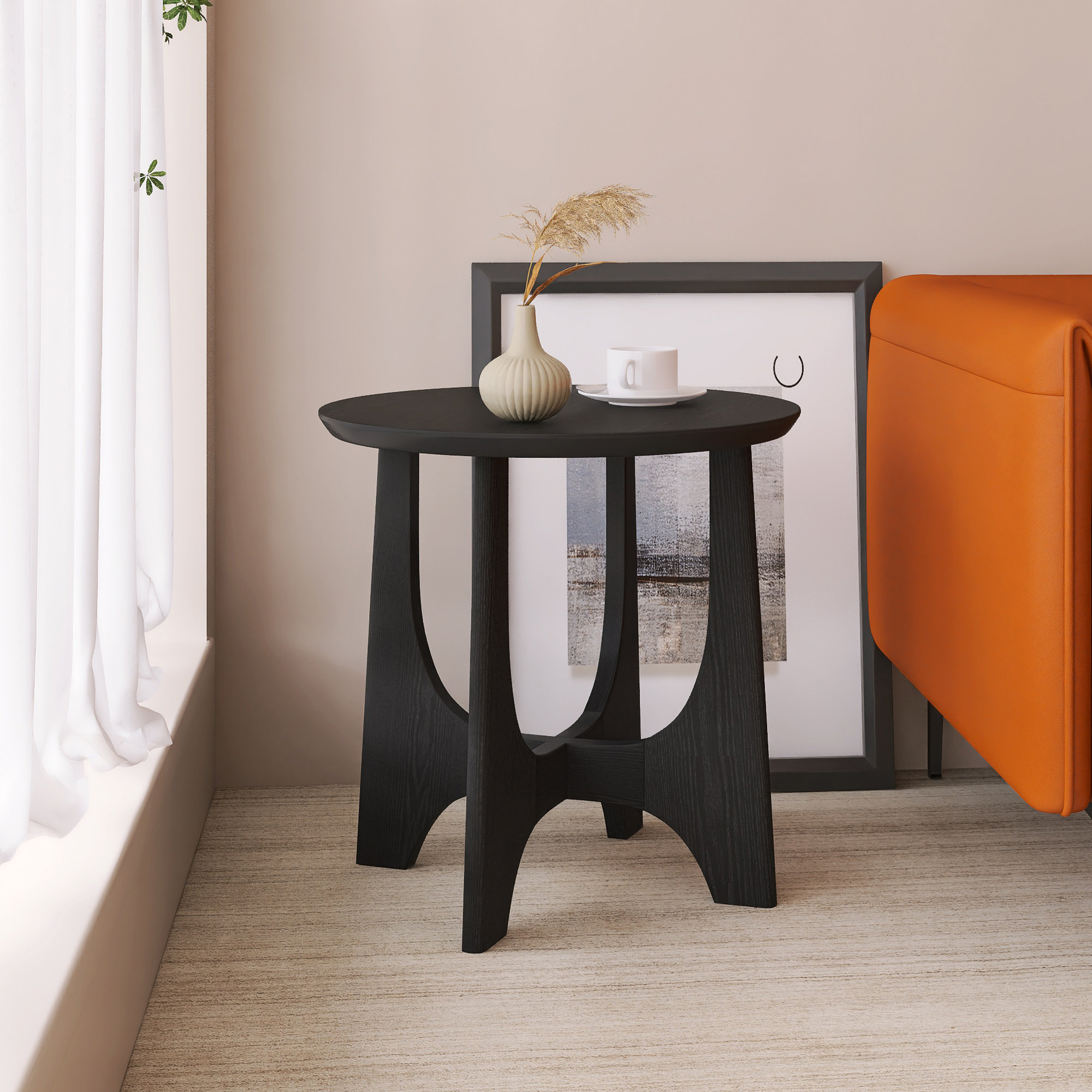 Lark Manor™ 25" Round Wooden Side Table | Wayfair
